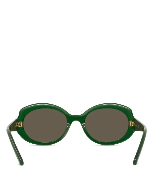 Loewe Slim Geometric Sunglasses - Green/brown Solid