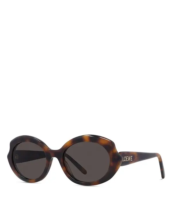 Loewe Slim Geometric Sunglasses - Havana/brown Solid