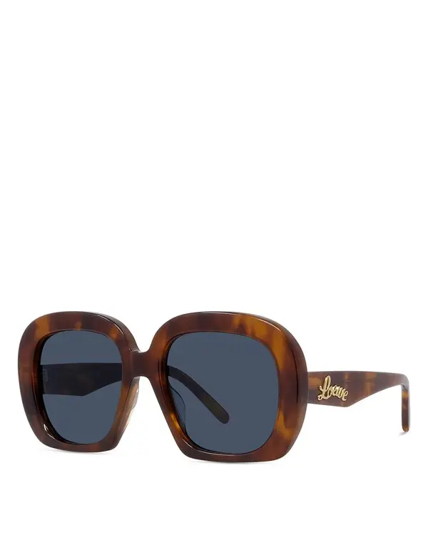 Loewe Curvy Geometric Sunglasses In Havana/Blue Solid - 30  display picture 1