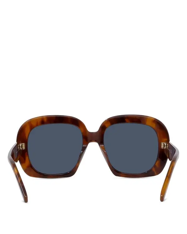 Loewe Curvy Geometric Sunglasses In Havana/Blue Solid - 30  display picture 2