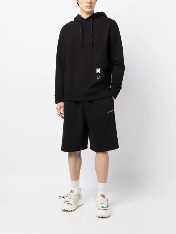 Off-White Diag Cotton Track Shorts - Black