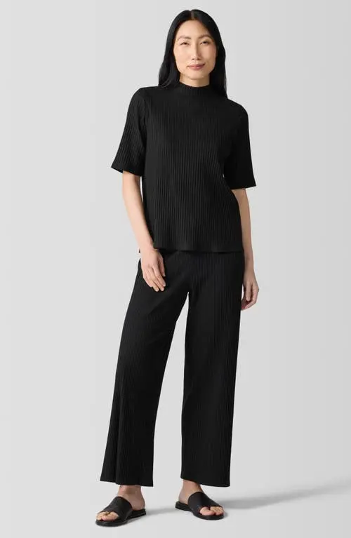 Eileen Fisher Mock Neck Ribbed Top