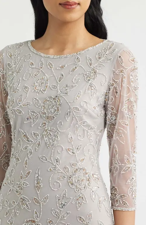 Pisarro Nights Beaded Tulle A-line Gown