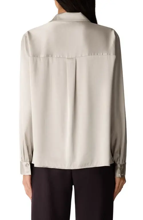 Eileen Fisher Classic Collar Stretch Silk Button-up Shirt