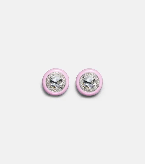 KAMYEN 18kt White Gold Diamond Stud Earrings - Silver