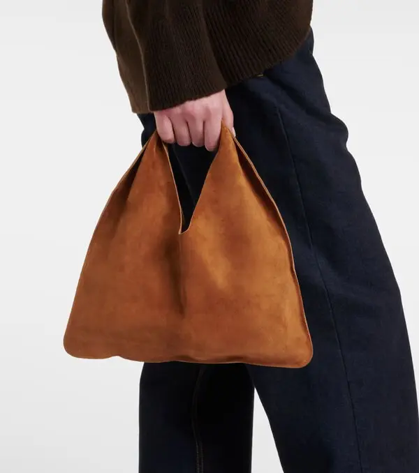 THE ROW Bindle Small Suede Tote Bag - Brown