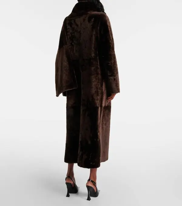 Nour Hammour Daphne Shearling Scarf Coat