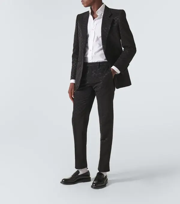 Gucci Gg Cotton-blend Straight Trousers