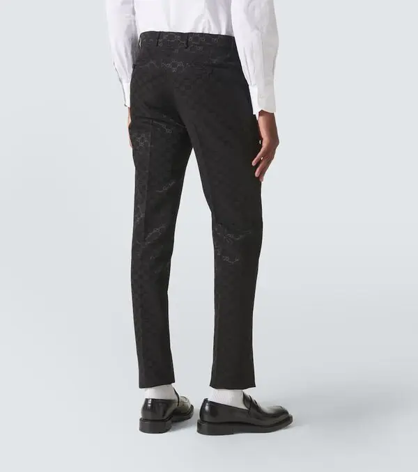 Gucci Gg Cotton-blend Straight Trousers