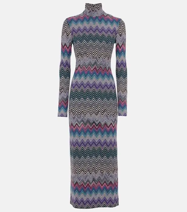 Missoni Zig Zag Turtleneck Dress - Multicoloured