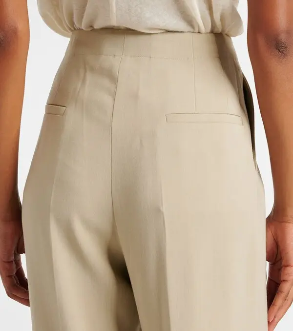 Tove Auden High-rise Wide-leg Pants - Beige
