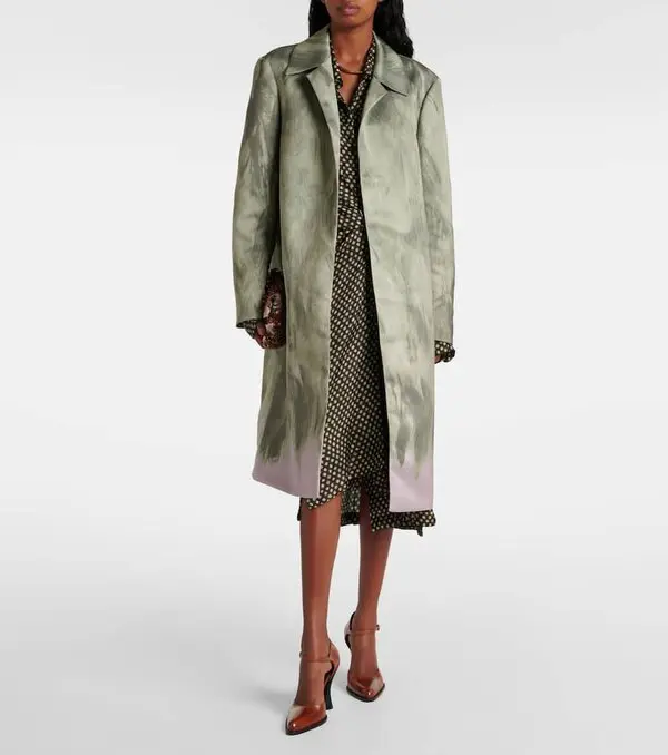 Dries Van Noten Satin Wrap Coat