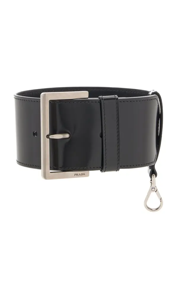 Prada Leather Wristlet - Black