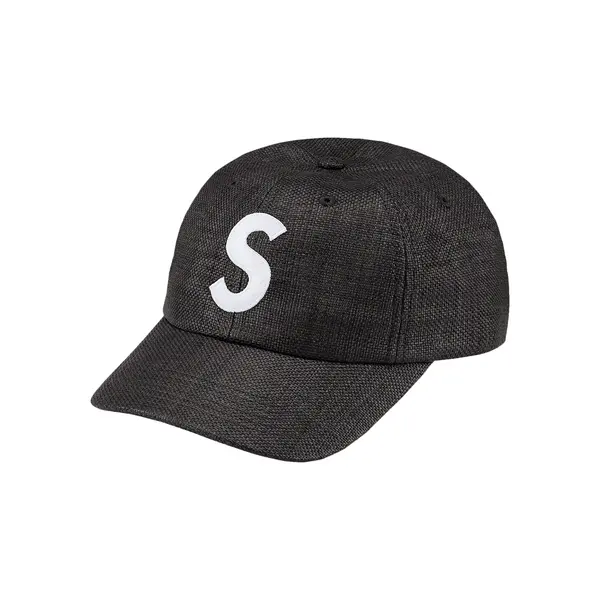 Supreme Raffia S Logo 6-panel Cap - Black