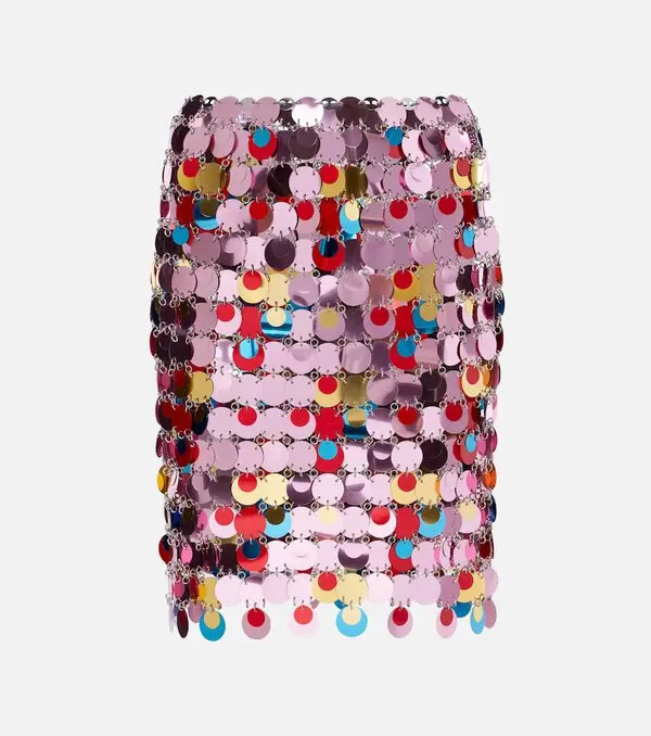 Rabanne Sequined Mini Skirt - Pink