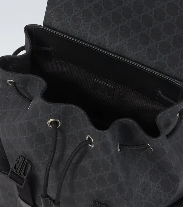 Gucci Gg Canvas Leather-trimmed Backpack