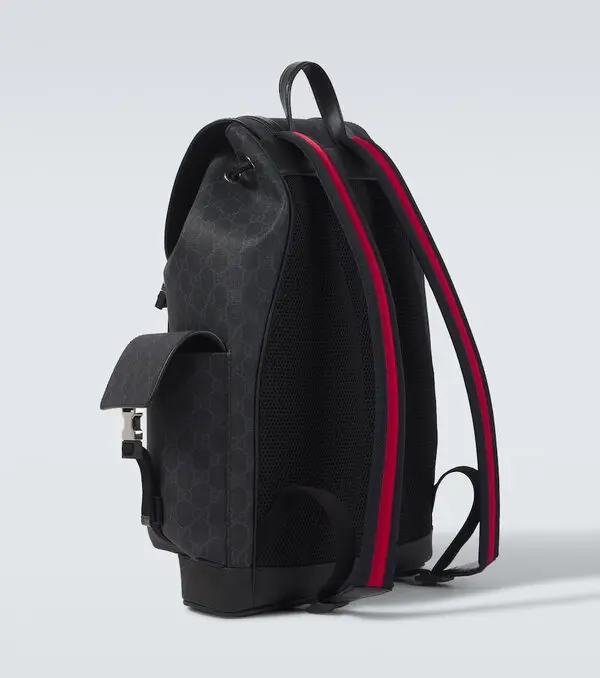 Gucci Gg Canvas Leather-trimmed Backpack