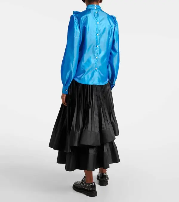 Noir Kei Ninomiya Bow-detail Satin Blouse