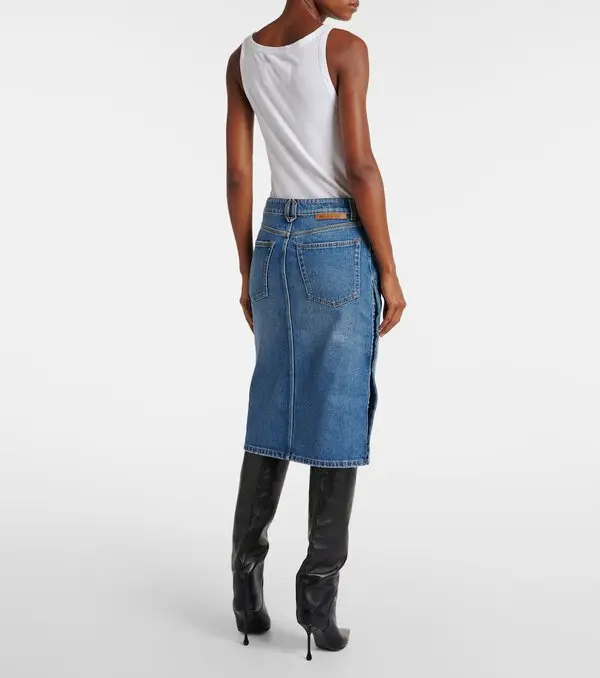 Stella McCartney Mid-rise Denim Pencil Skirt