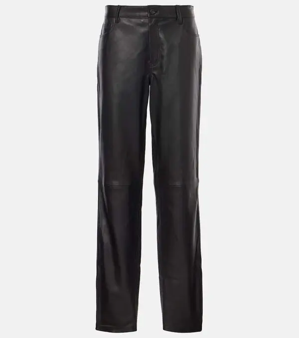 TOTEME Mid-rise Straight Leather Pants