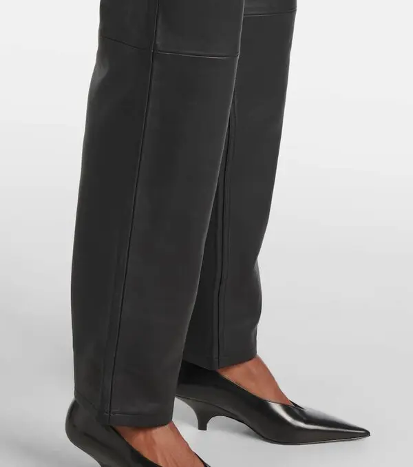TOTEME Mid-rise Straight Leather Pants