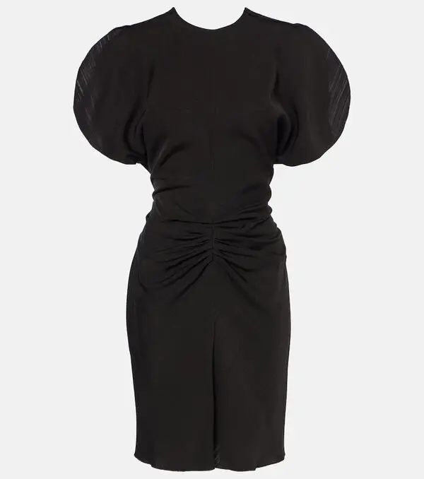 Victoria Beckham Gathered Puff-sleeve Minidress