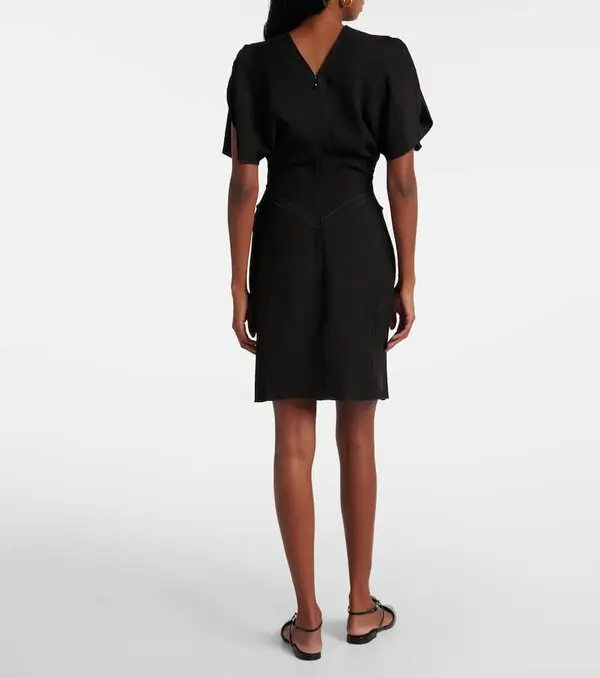 Victoria Beckham Gathered Puff-sleeve Minidress