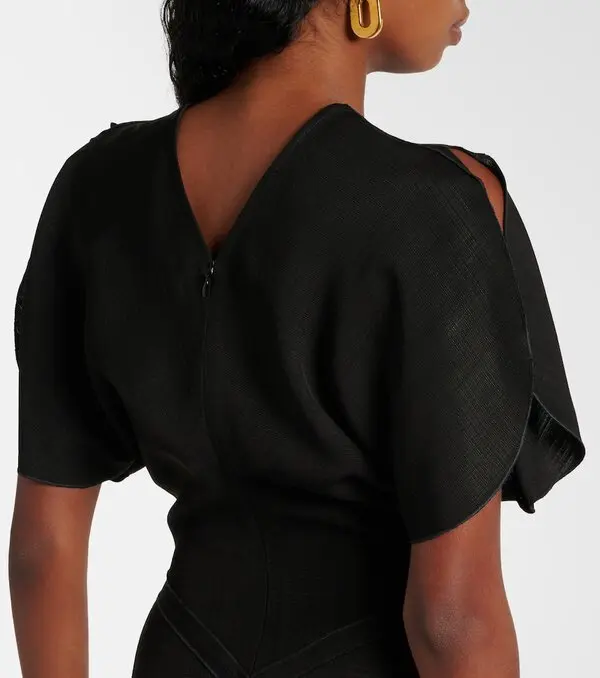 Victoria Beckham Gathered Puff-sleeve Minidress
