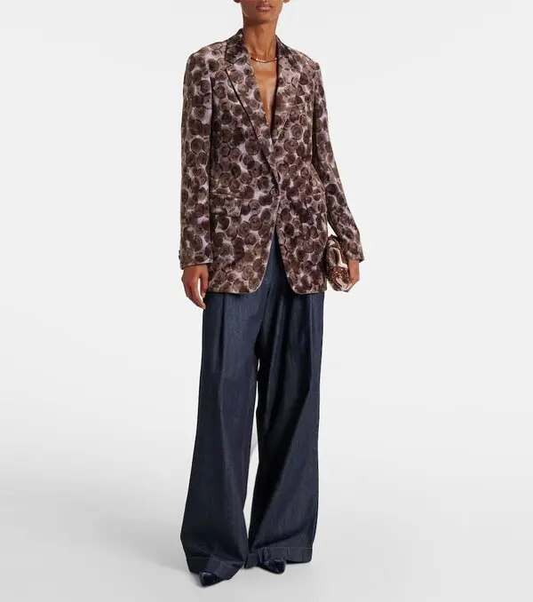 Dries Van Noten Printed Cotton-blend Blazer