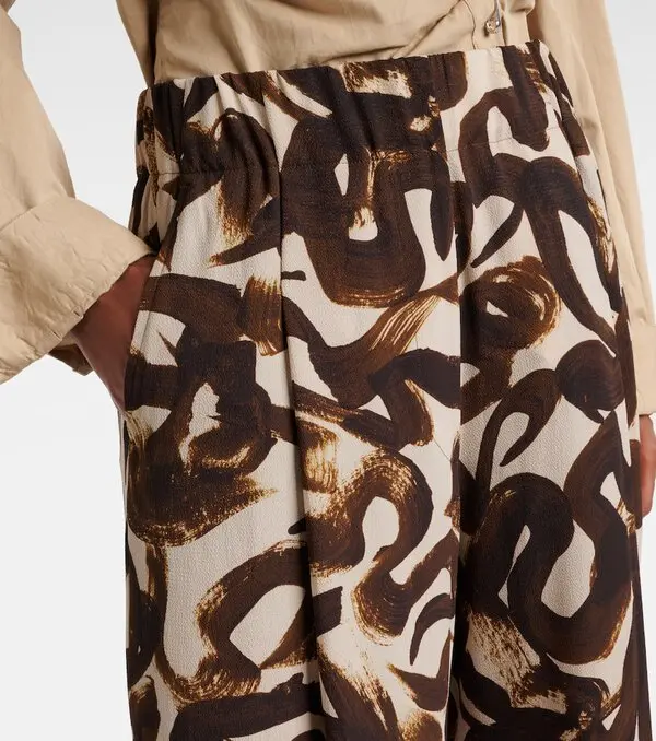 Dries Van Noten Printed High-rise Wide-leg Pants