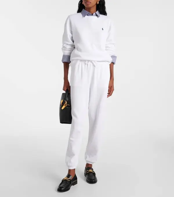 Polo Ralph Lauren Logo Cotton Fleece Sweatpants - White