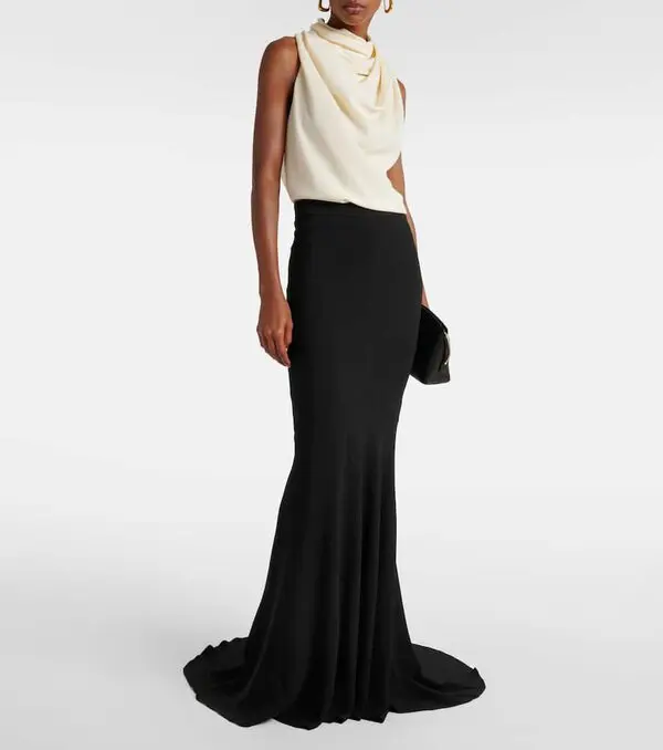 PATOU Crêpe Maxi Skirt - Black