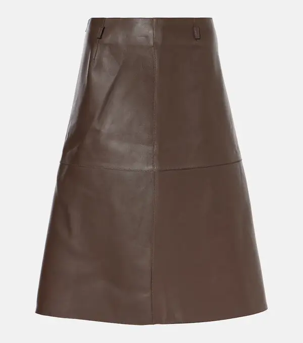 TOTEME Leather Midi Skirt