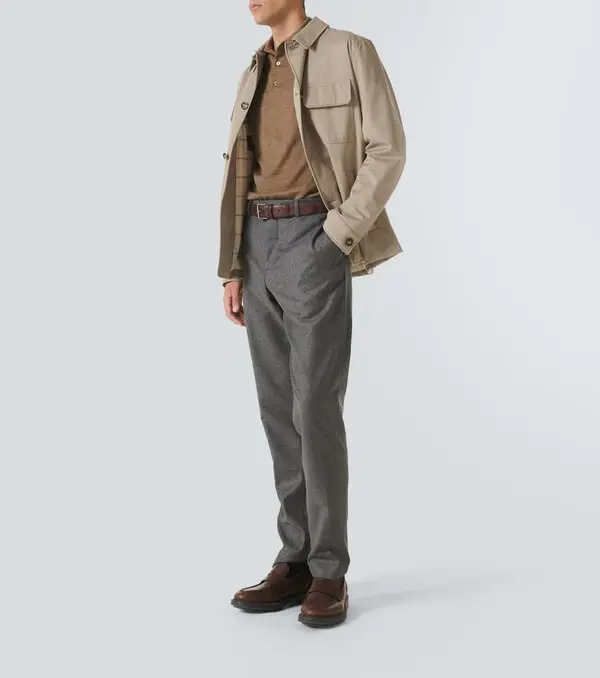 Loro Piana Virgin Wool Polo Sweater - Brown