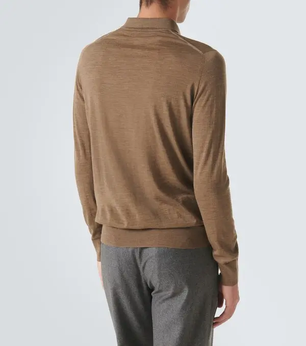 Loro Piana Virgin Wool Polo Sweater - Brown