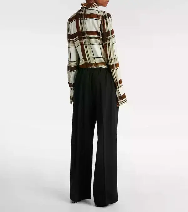Dries Van Noten Wool Straight Leg Trousers