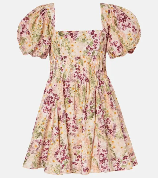 Agua Bendita Caramelo Florecer Cotton Minidress - Multicoloured