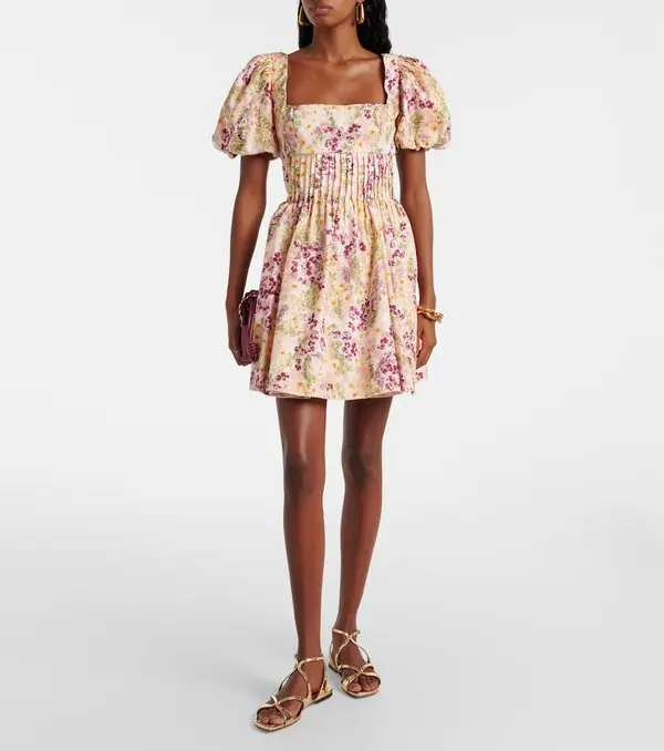 Agua Bendita Caramelo Florecer Cotton Minidress