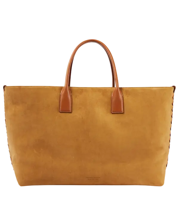 Bottega Veneta Large Suede Cabat Tote - Brown