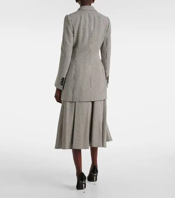 Dolce & Gabbana Houndstooth Wool-blend Blazer