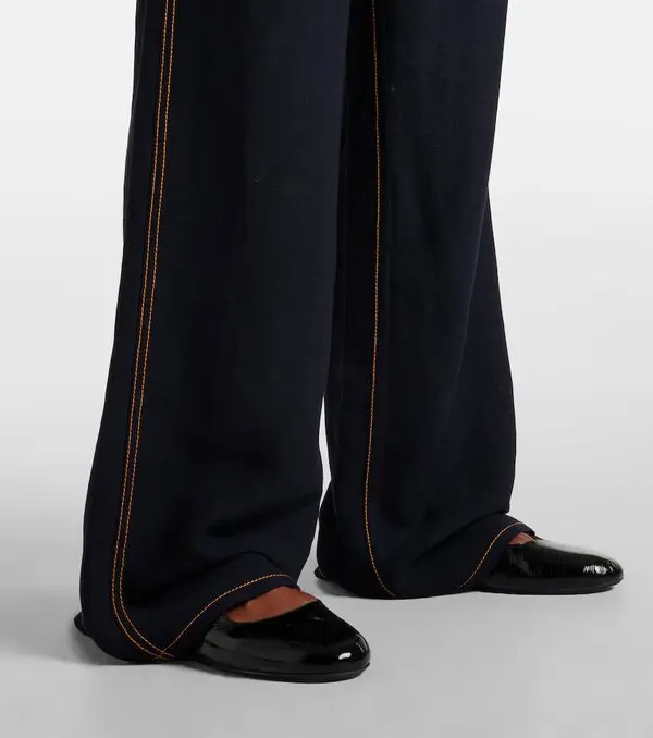 Alaïa Tailored Wool-blend Georgette Wide-leg Pants