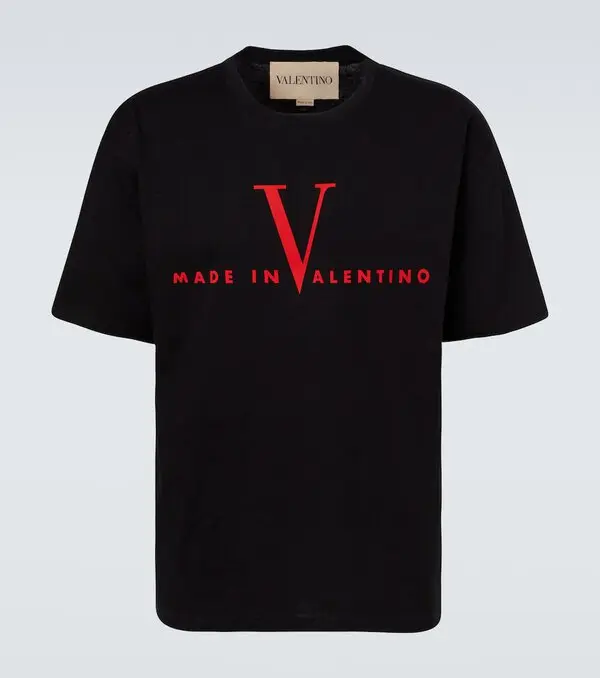 Valentino Garavani Logo Cotton Jersey T-shirt - Black