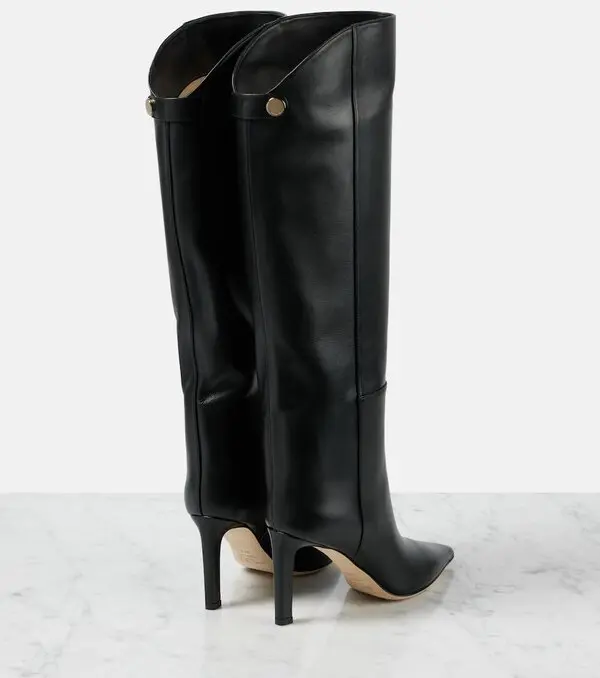 JIMMY CHOO Alizze 85 Leather Knee-high Boots - Black