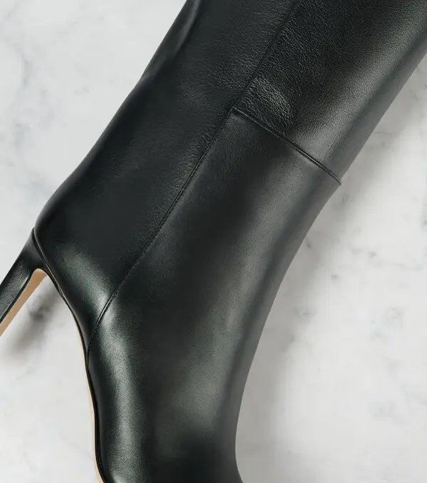 JIMMY CHOO Alizze 85 Leather Knee-high Boots - Black