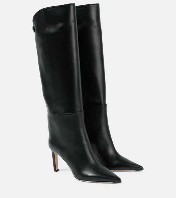JIMMY CHOO Alizze 85 Leather Knee-high Boots - Black