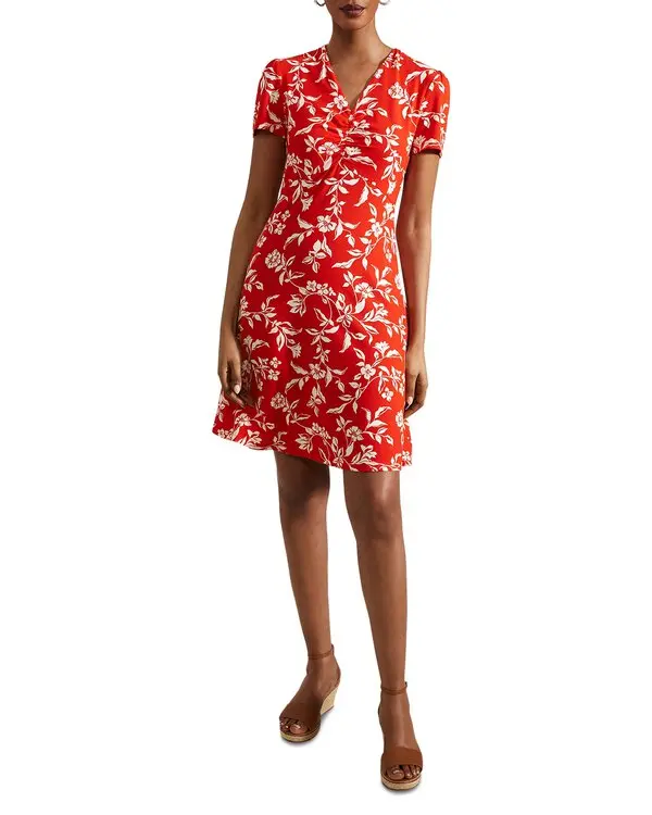 Hobbs London Lydia Jersey Fit & Flare Dress In Red Buttercream - 53% Off |  Editorialist