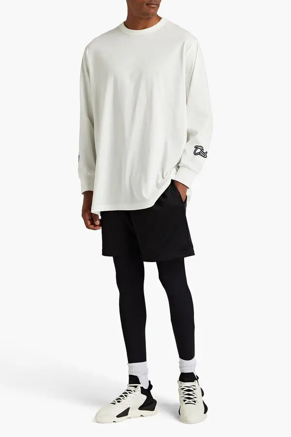 Y3 Embroidered Logoprint Cottonjersey Tshirt