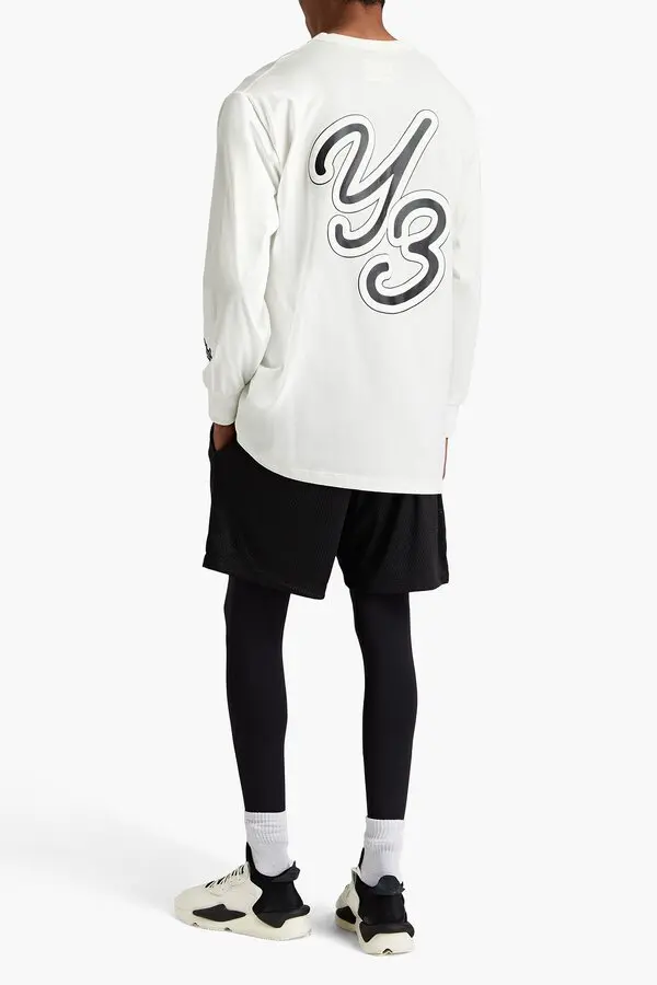 Y3 Embroidered Logoprint Cottonjersey Tshirt