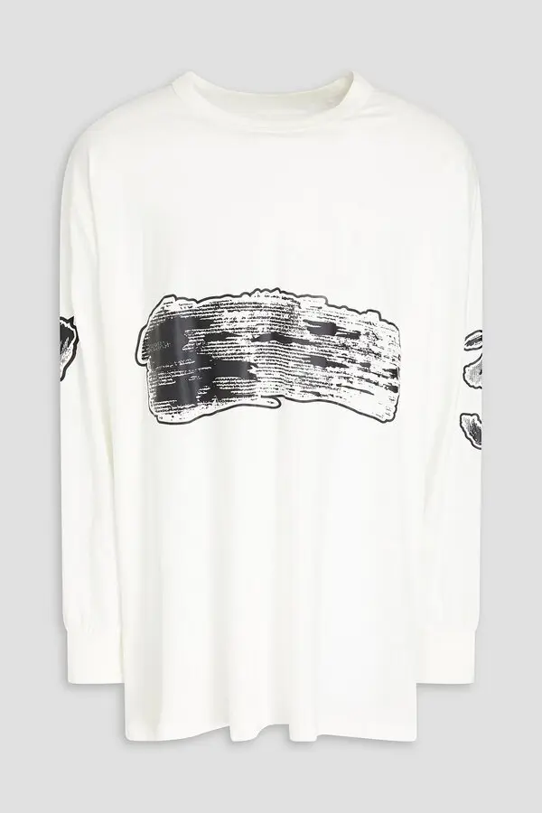 Y3 Printed Stretchcotton Jersey Tshirt