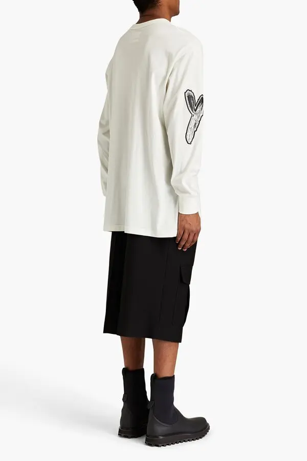 Y3 Printed Stretchcotton Jersey Tshirt